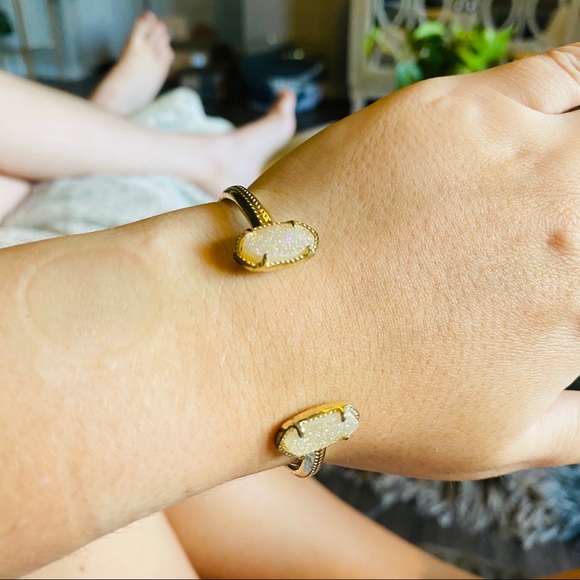 Kendra Scott | Jewelry | Iridescent Drusy Gold Elton Cuff Bracelet | Poshmark